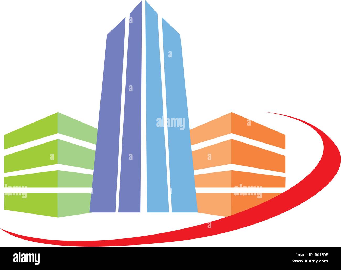 Illustration of building logo design on white background Stock Vector ...