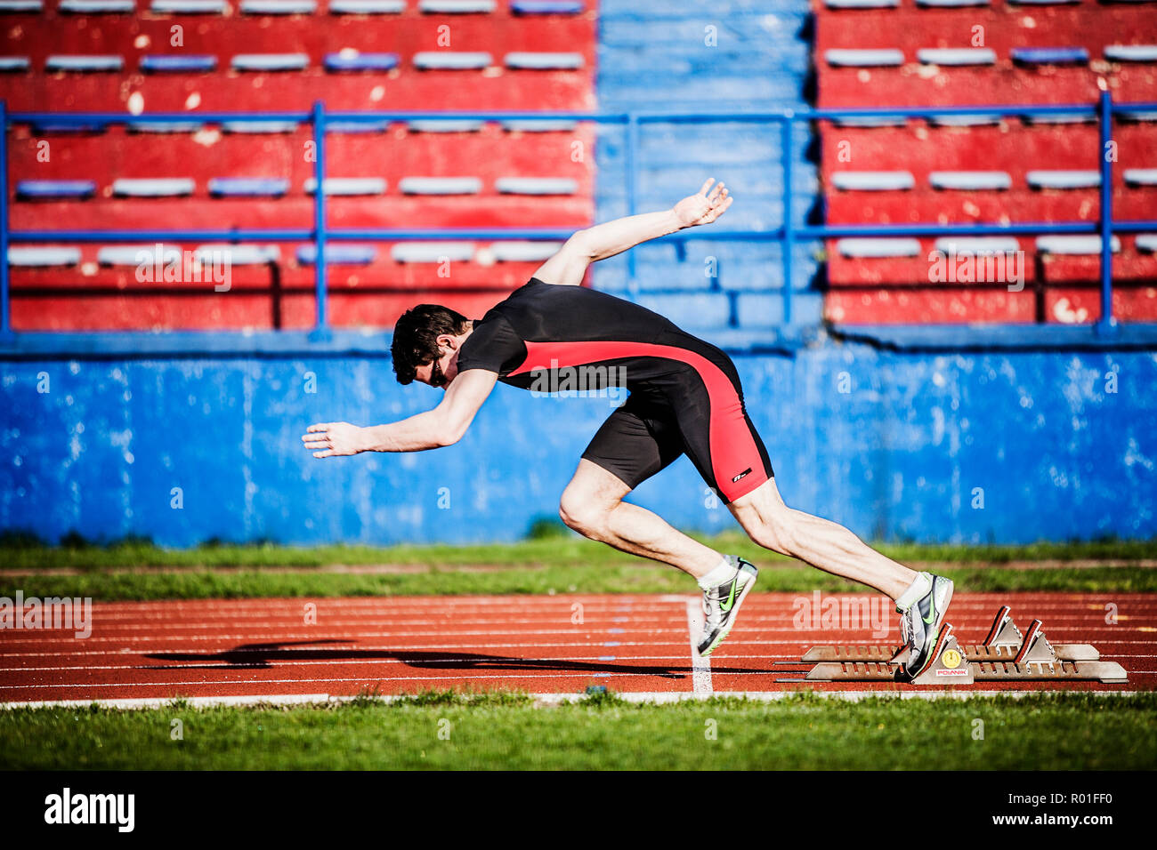 Professional runner training Stock Photo - Alamy