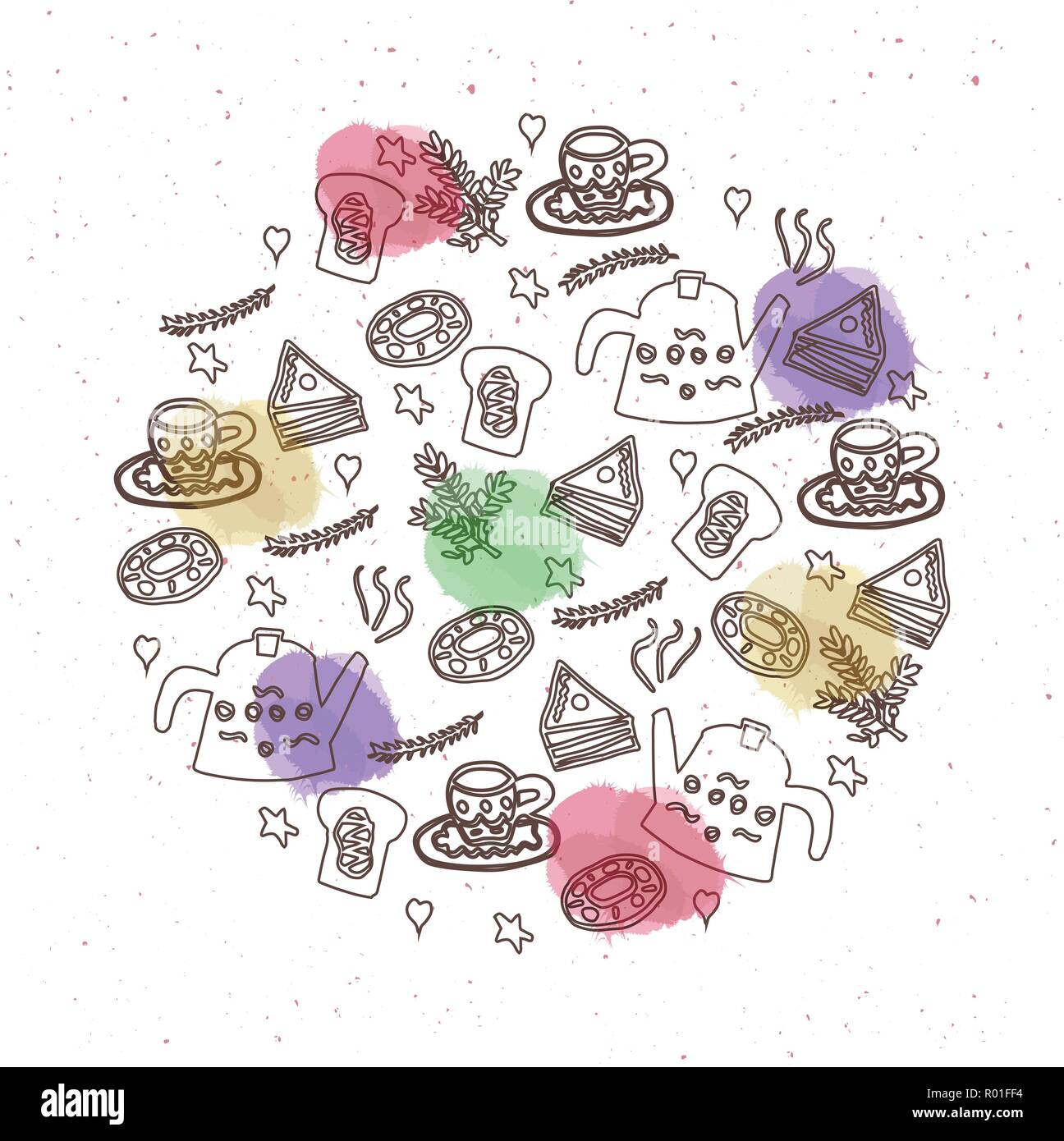 Hand drawn tea time vector lettering. Can be used for posters, menu ...