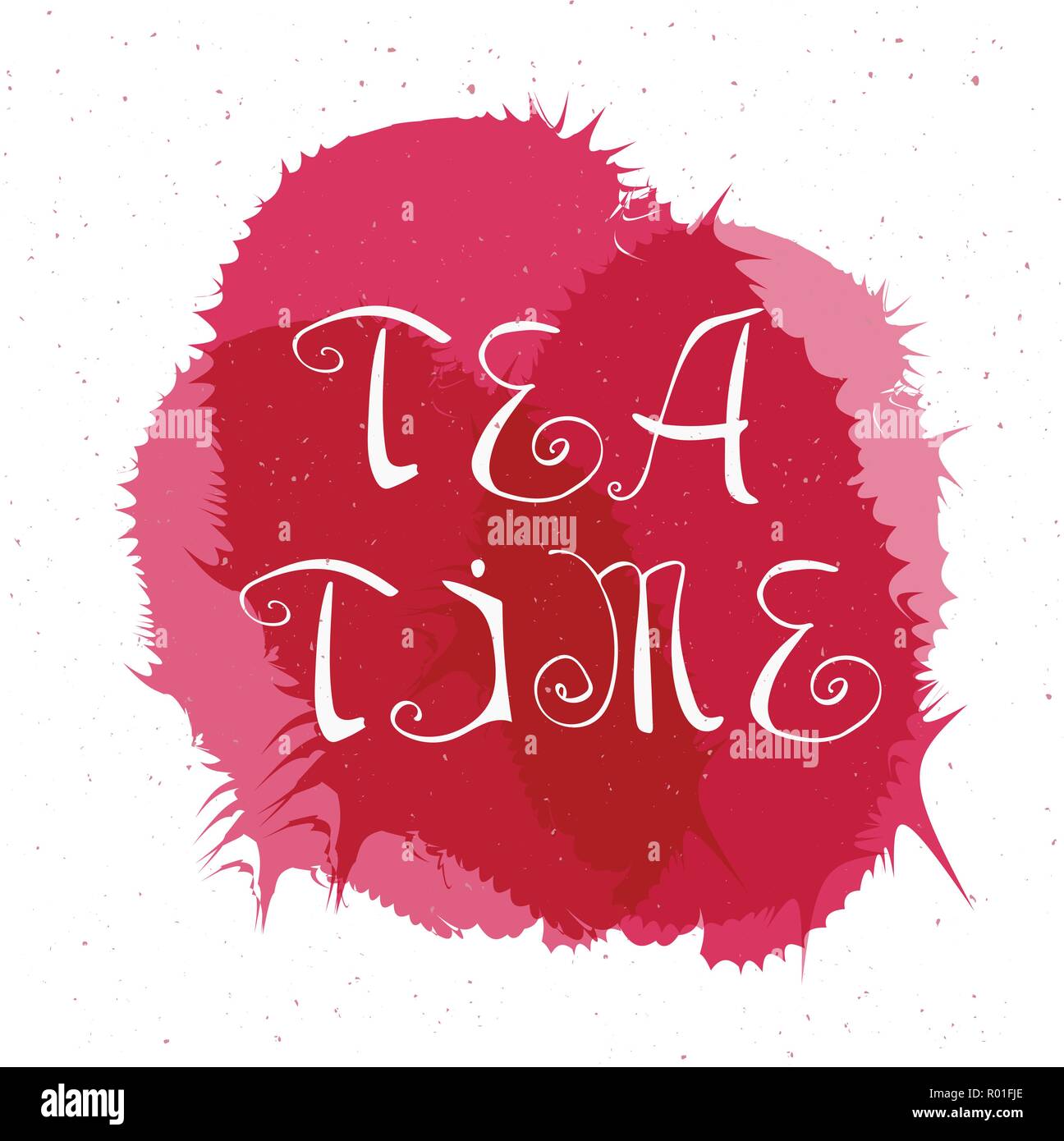 Hand drawn tea time vector lettering. Can be used for posters, menu ...
