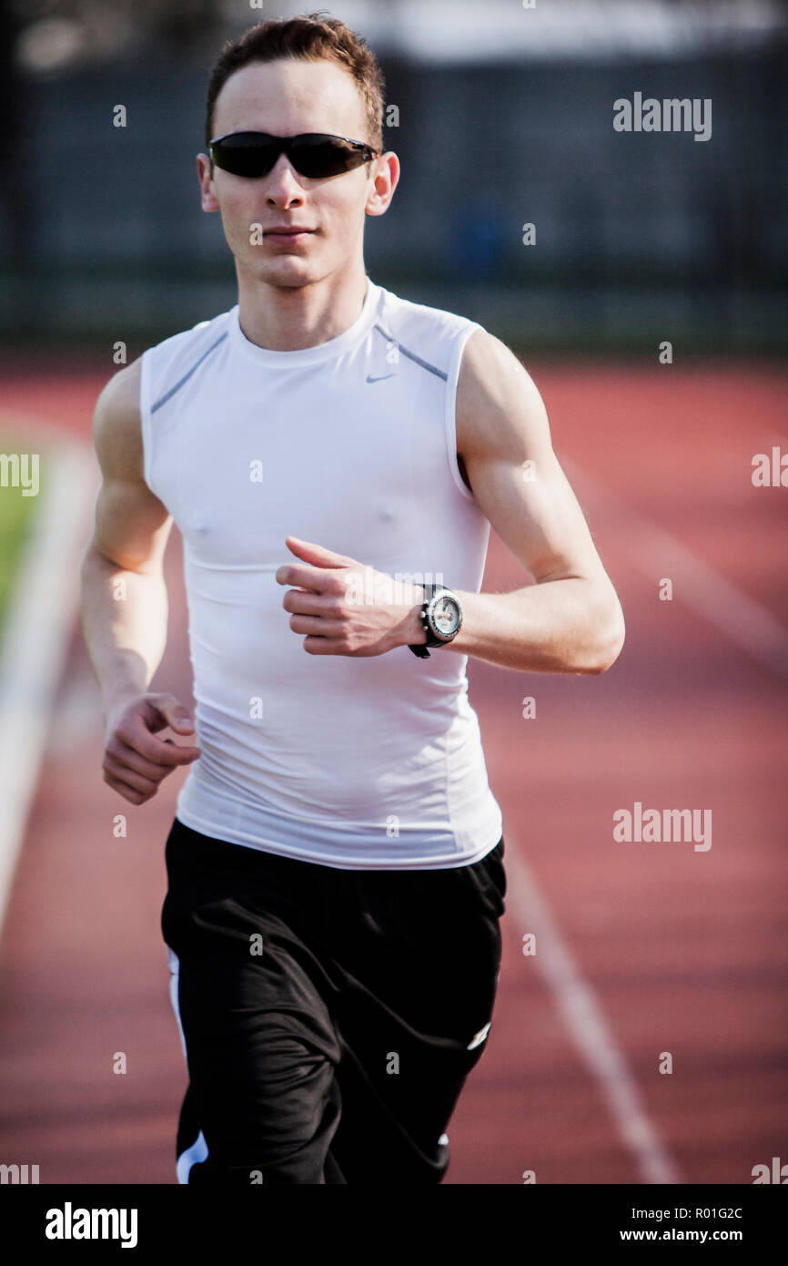 Professional runner training Stock Photo - Alamy