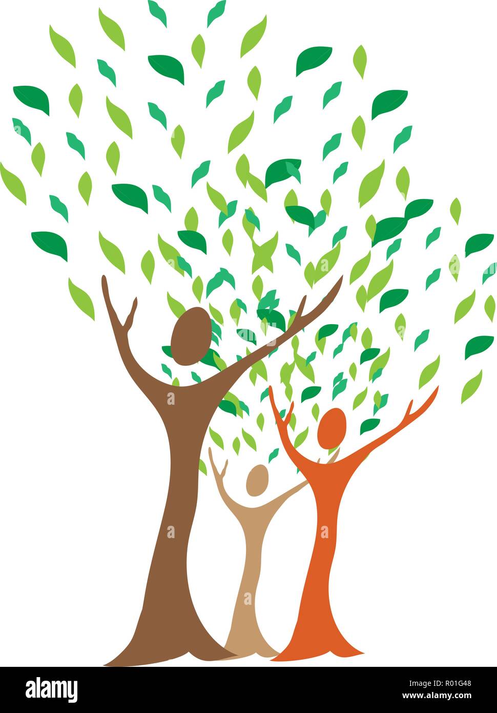 Illustration of family tree design isolated on white background Stock ...