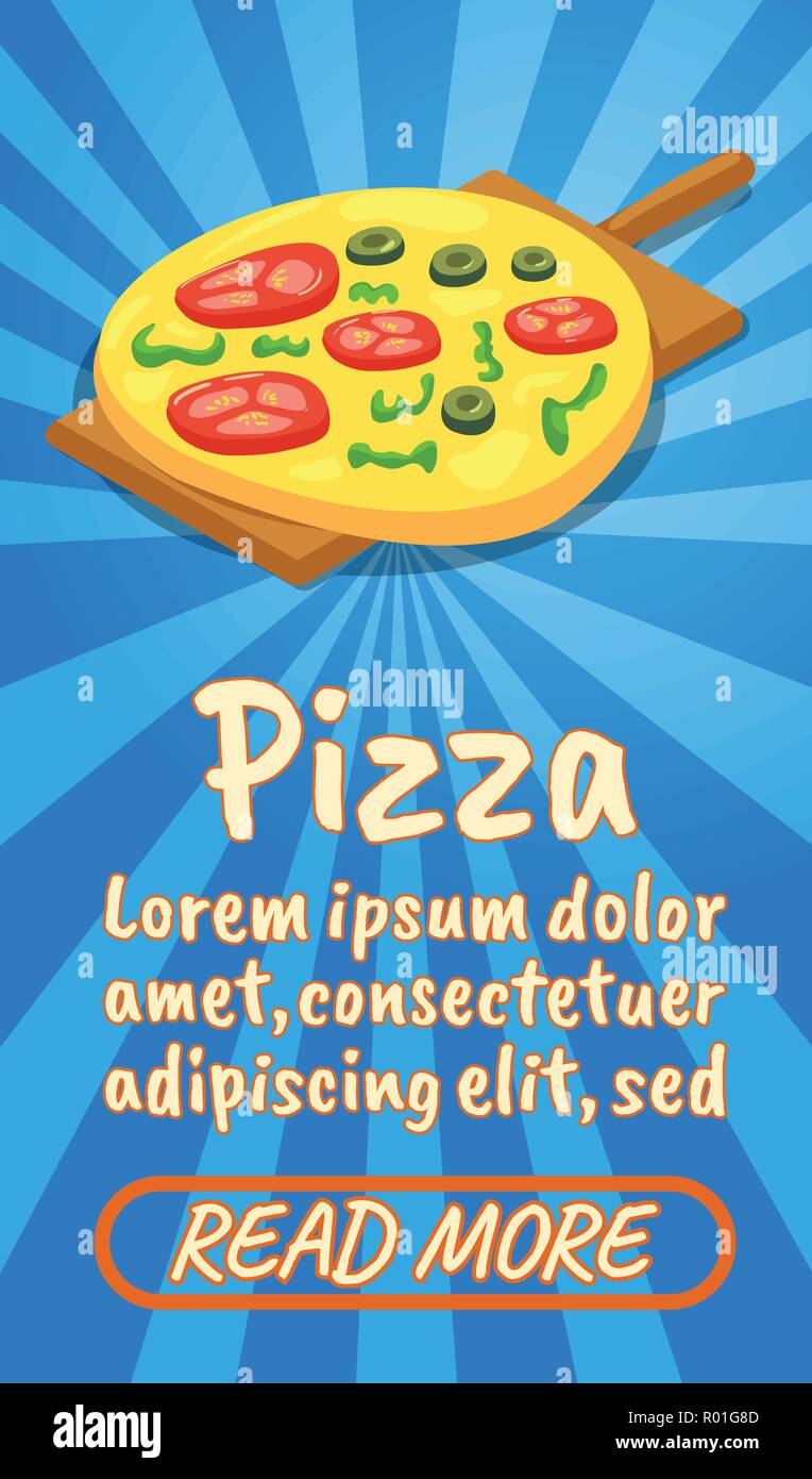 Pizza concept banner, comics isometric style Stock Vector Image & Art ...