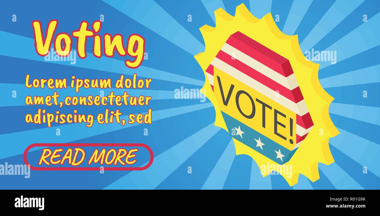 Voting concept banner, comics isometric style Stock Vector Image & Art ...
