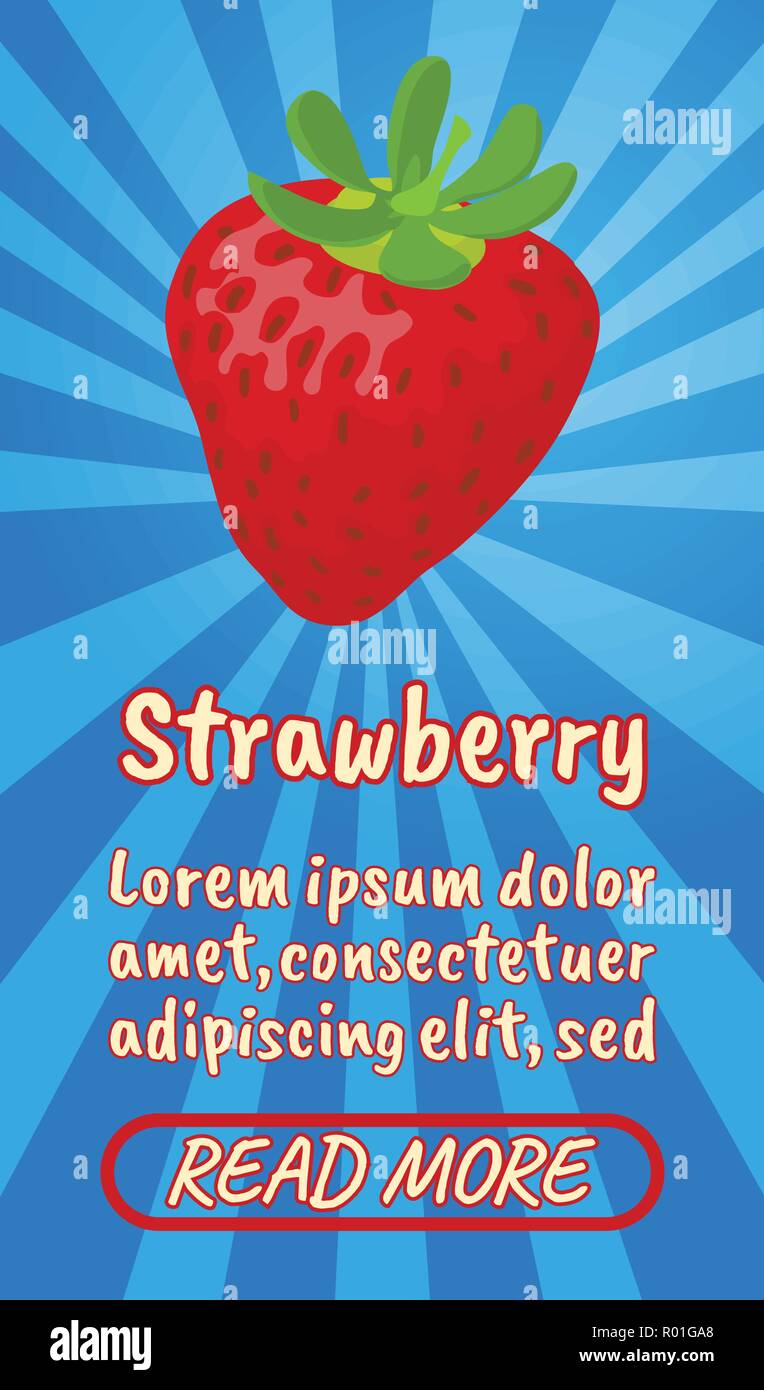 Strawberry concept banner, comics isometric style Stock Vector Image ...