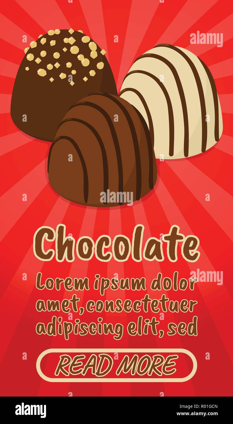 Chocolate concept banner, comics isometric style Stock Vector Image ...