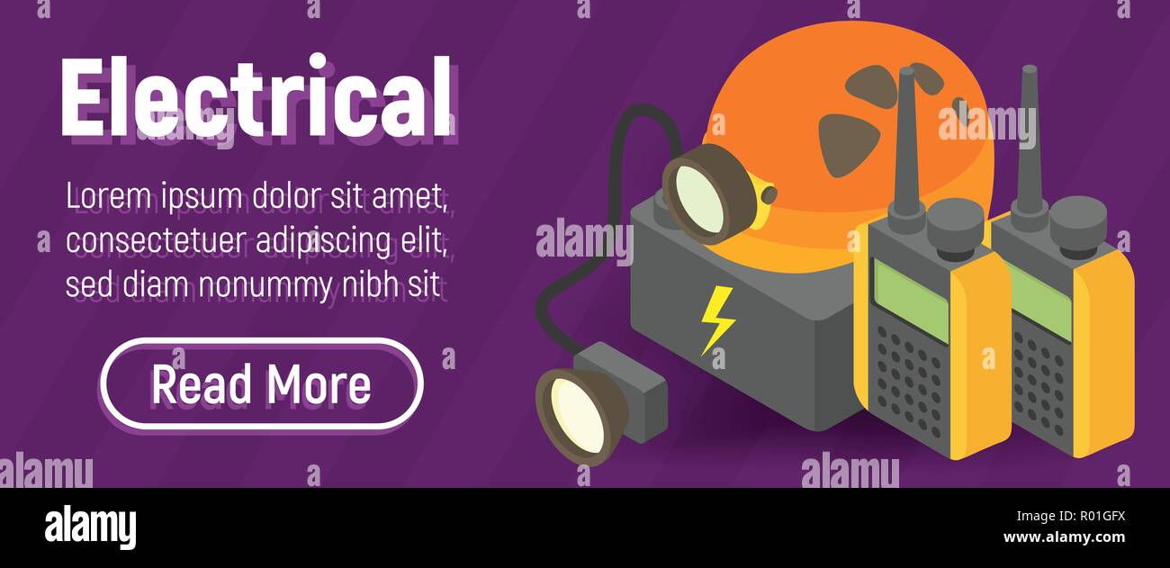 Electrical concept banner, isometric style Stock Vector Image & Art - Alamy