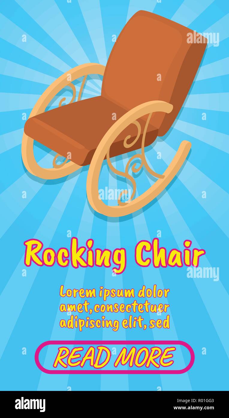 Rocking chair concept banner, comics isometric style Stock Vector Image ...