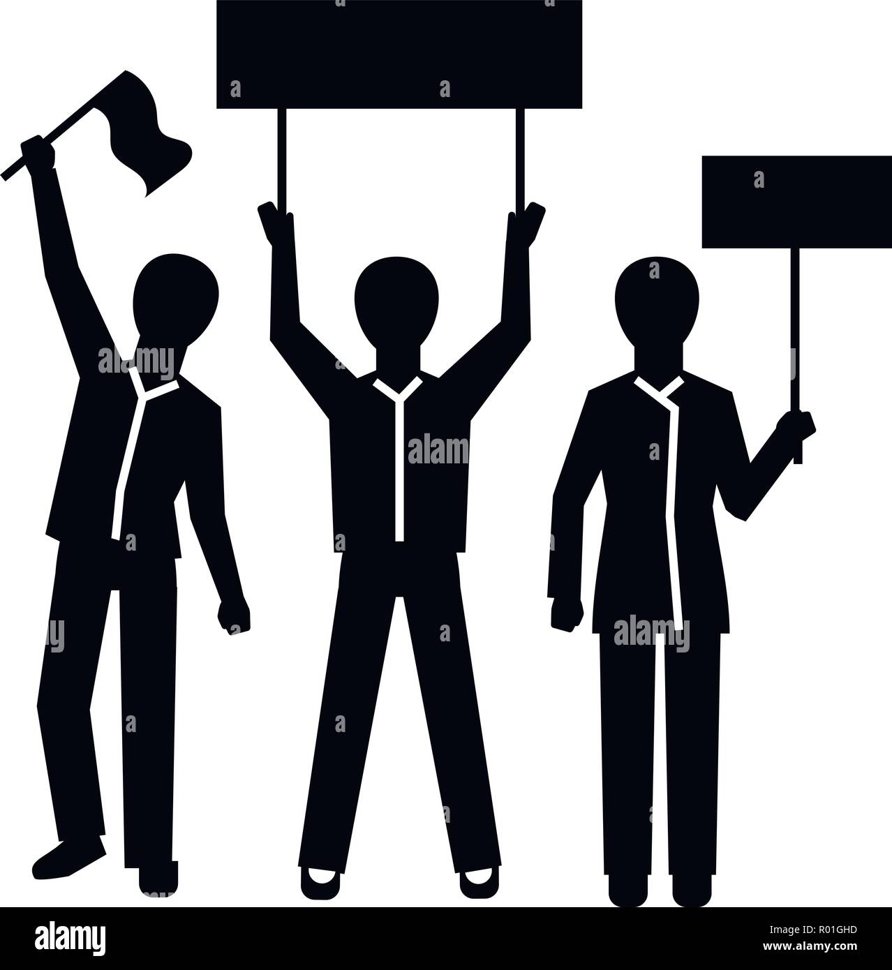 People group demonstration icon, simple style Stock Vector Image & Art ...