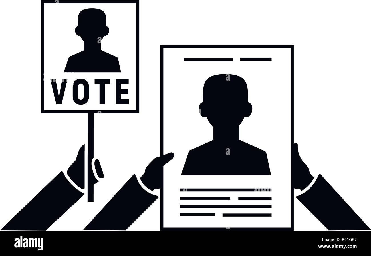 Vote hand banner icon, simple style Stock Vector Image & Art - Alamy