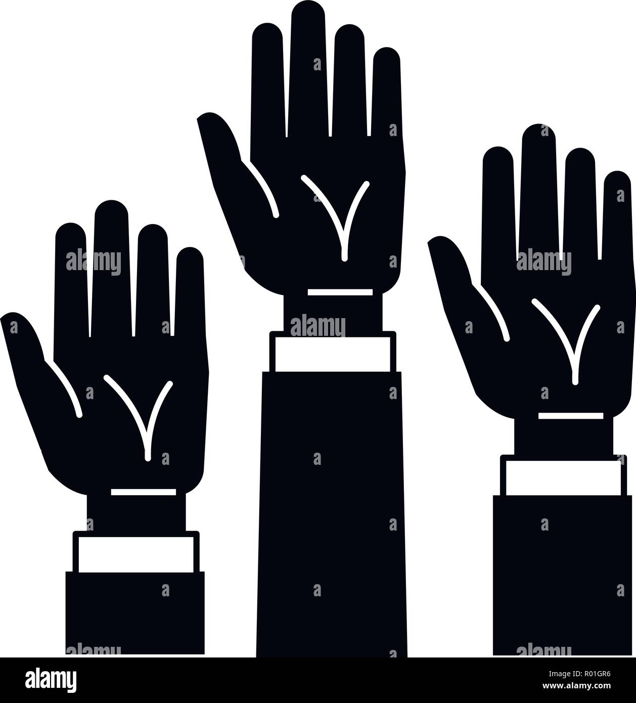 Black children hands up Stock Vector Images - Alamy