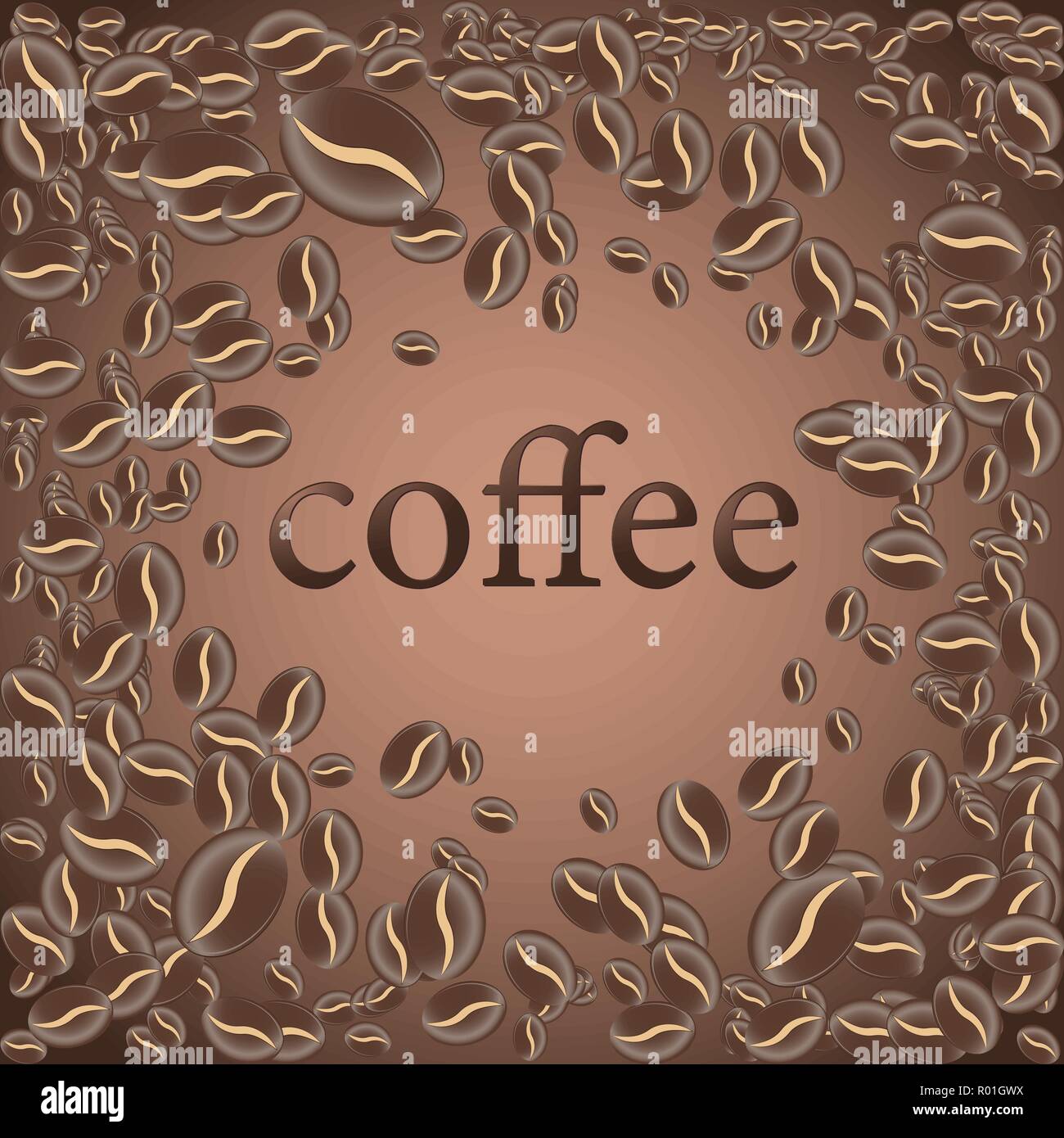 Roasted coffee bean, vector light chocolate background Stock Vector ...