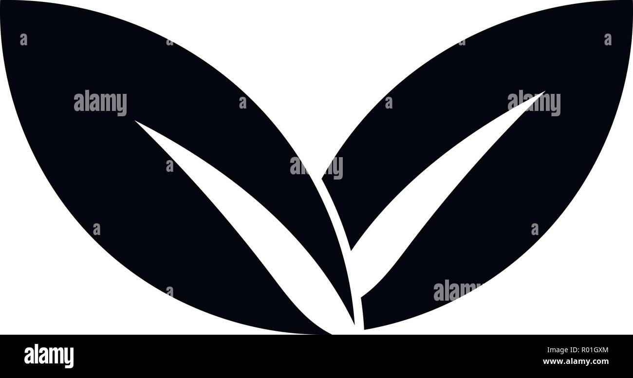 Double leaf icon, simple style Stock Vector Image & Art - Alamy