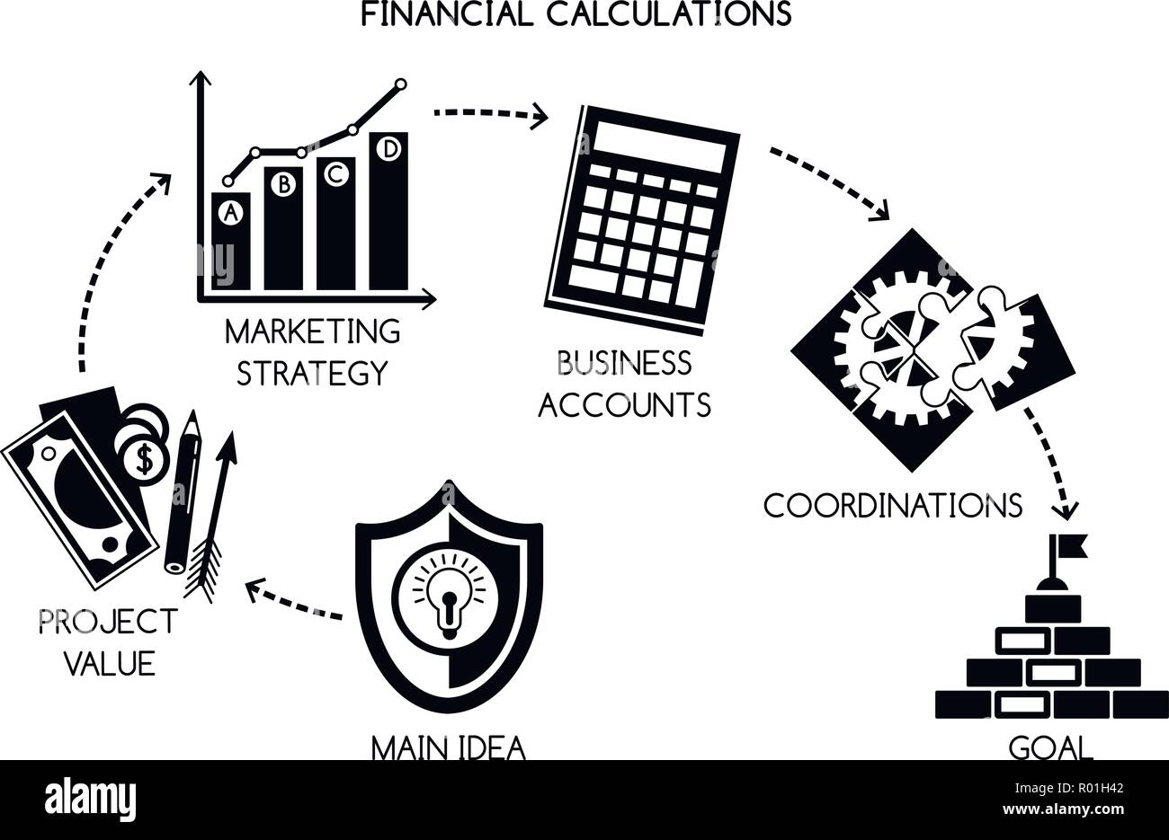 Financial calculations concept background, simple style Stock Vector ...