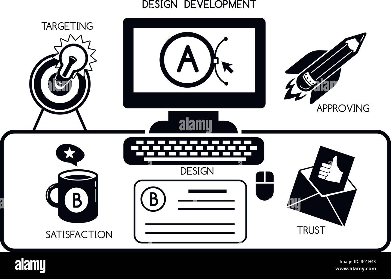 Design development concept background, simple style Stock Vector Image ...