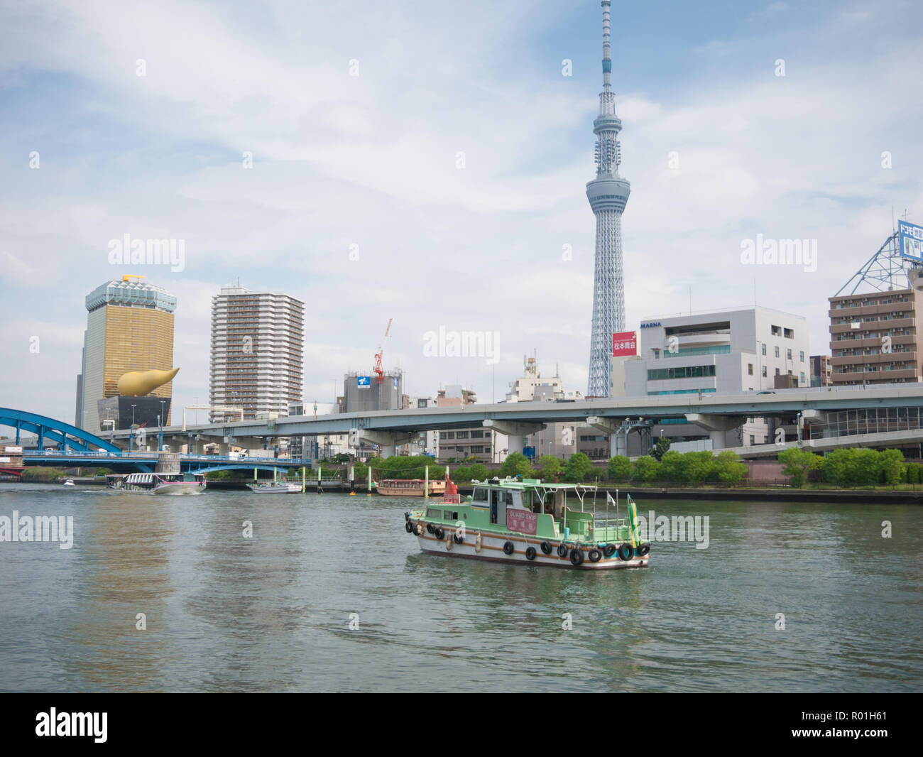 Tokyo, Japan. September 12, 2018. Sumida River Terrace, The Skytree ...