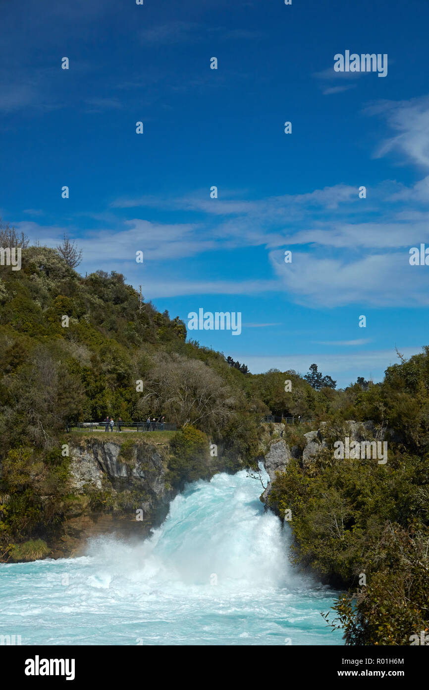 Huka Falls and Waikato River, near Taupo, North Island, New Zealand ...