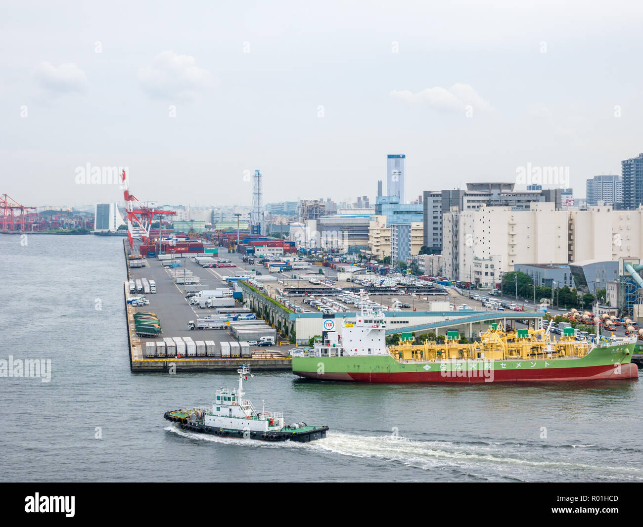 Tokyo, Japan, September 12, 2018. Port of Tokyo is one of busiest ...