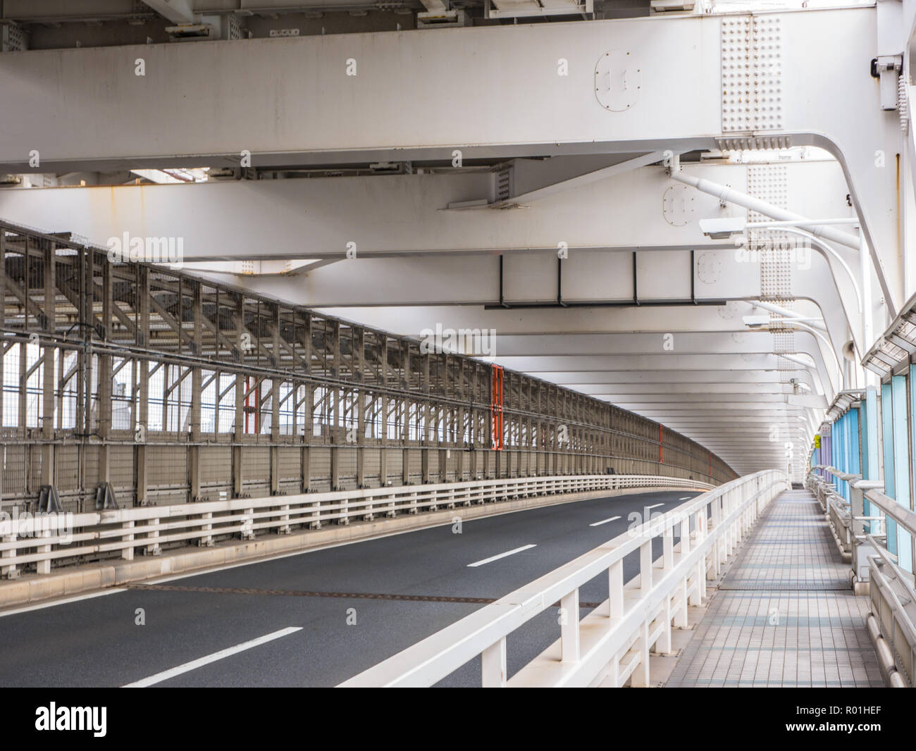 Entrance of the pedestrian/bicycle walkway "Rainbow promenade" of ...