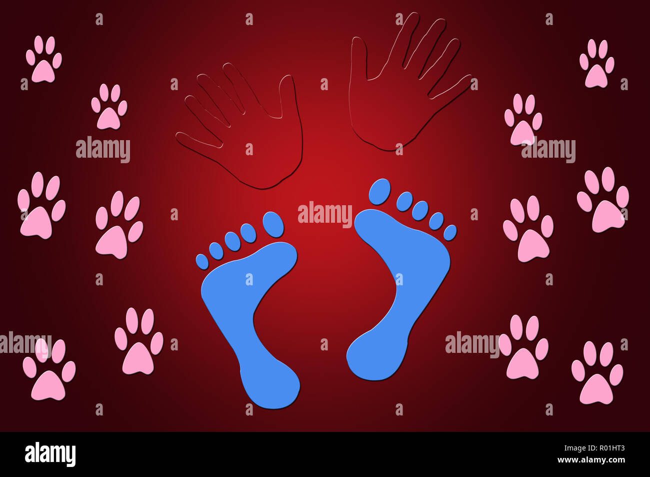 Red foot prints High Resolution Stock Photography and Images - Alamy