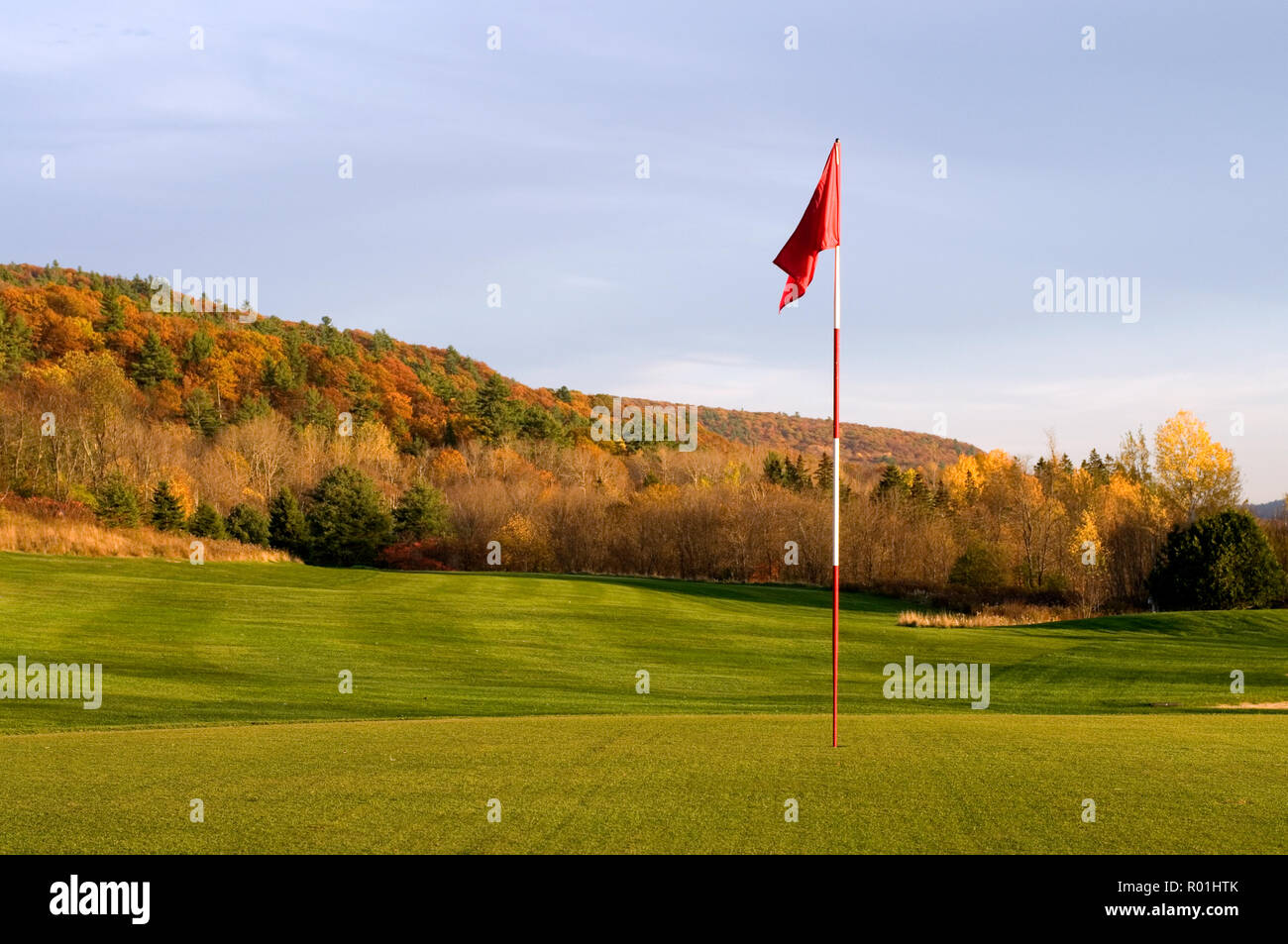Beautiful Fall Season Image of a Golf Green in the Mountains Stock ...