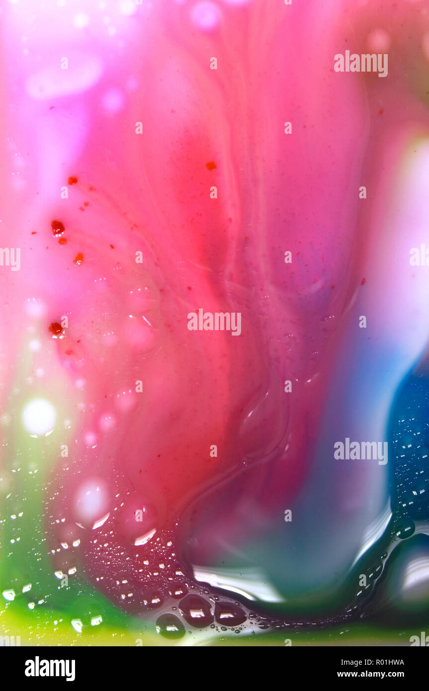 Milk, Oil and Food Colorants Mixed Abstract Art Work Stock Photo - Alamy