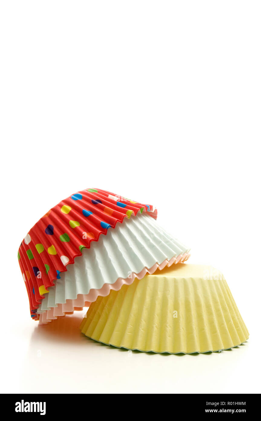Stacked Multi-Colored Muffin Baking Cups on White Background Stock ...