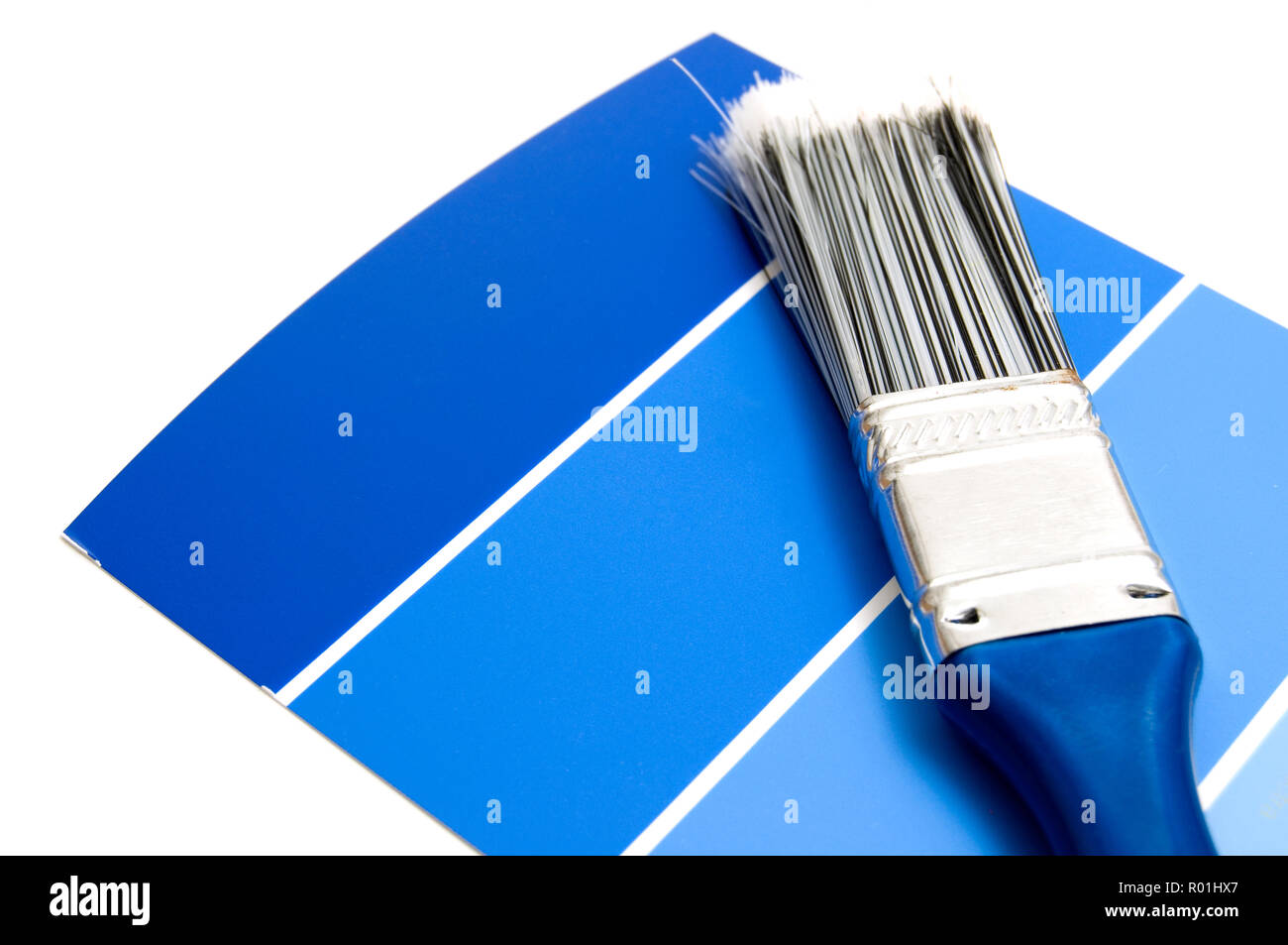 Various Tints of Blue Paint Samples with Blue Brush Horizontal Stock ...