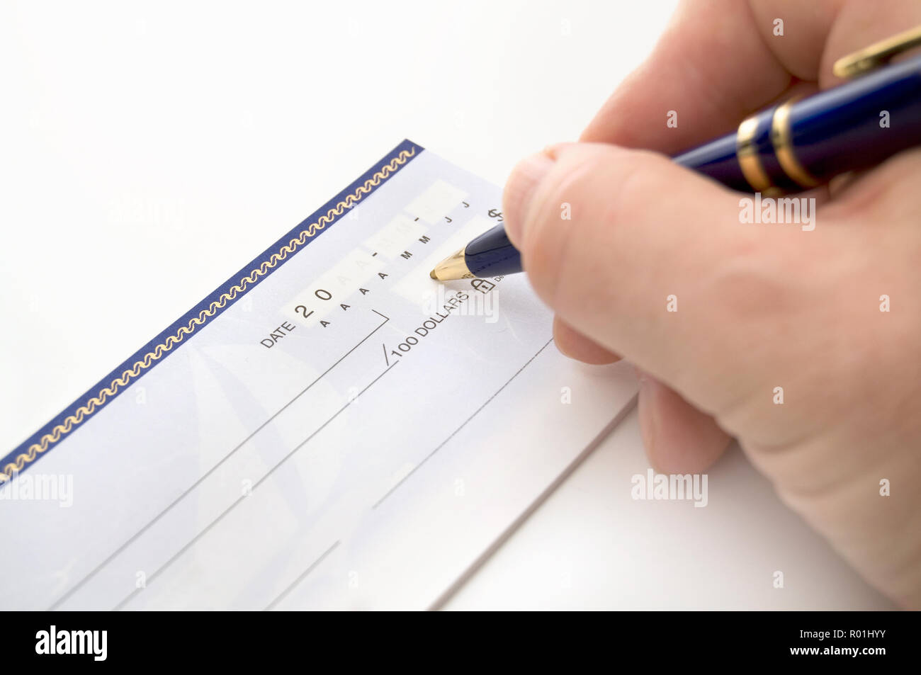Person Writing A Check