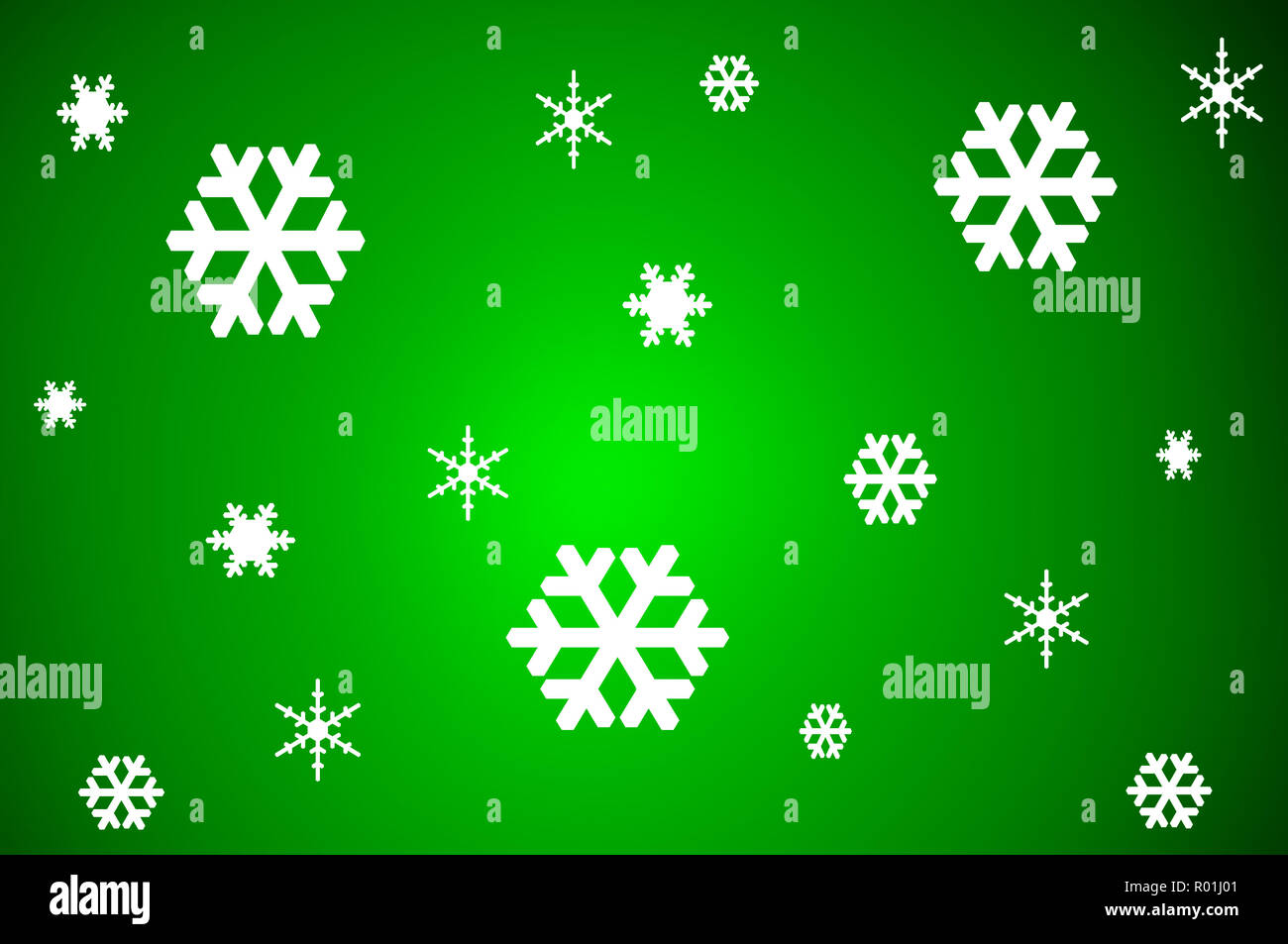 Beautiful Illustration of Snow Flakes with Green Background Stock Photo ...