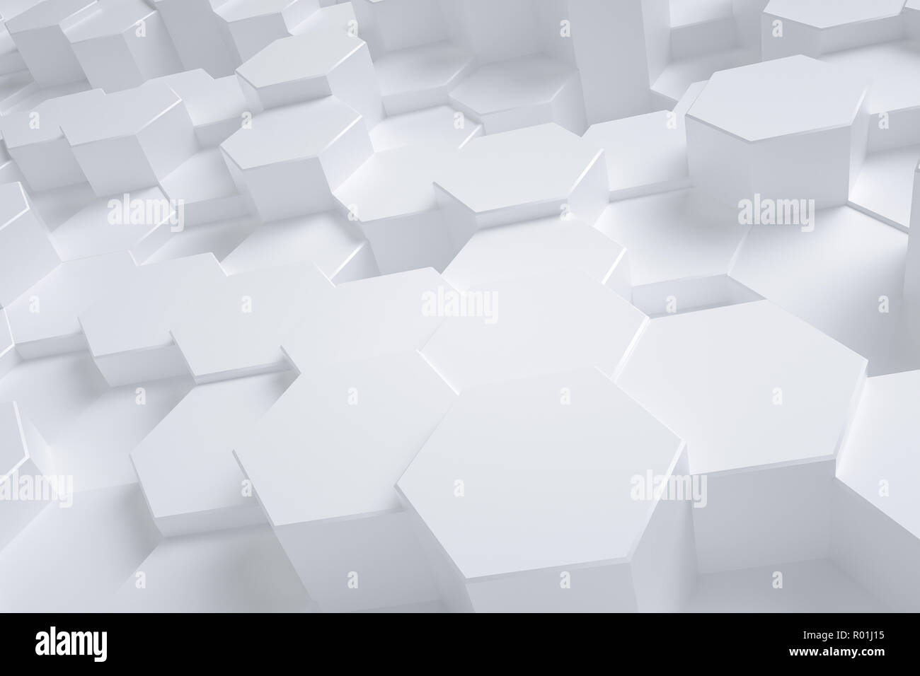 3d rendering, White hexagonal background Stock Photo - Alamy