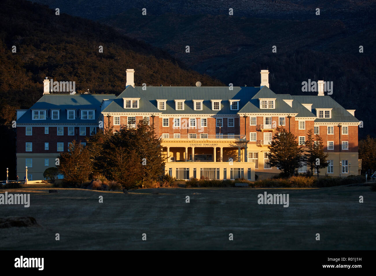 Grand Chateau and Mt Ruapehu, Central Plateau, North Island, New ...