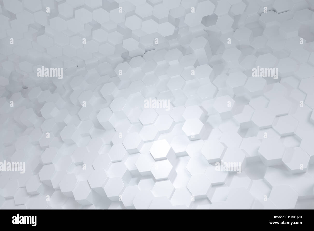 3d rendering, White hexagonal background Stock Photo - Alamy