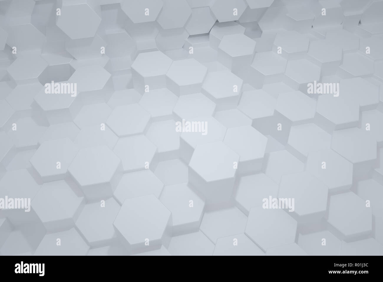 3d rendering, White hexagonal background Stock Photo - Alamy