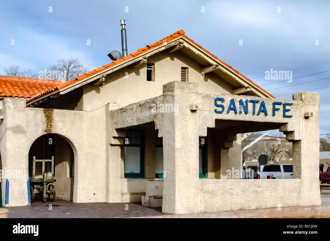 Santa Fe Depot (Rail Runner station) in Santa Fe, New Mexico Stock ...