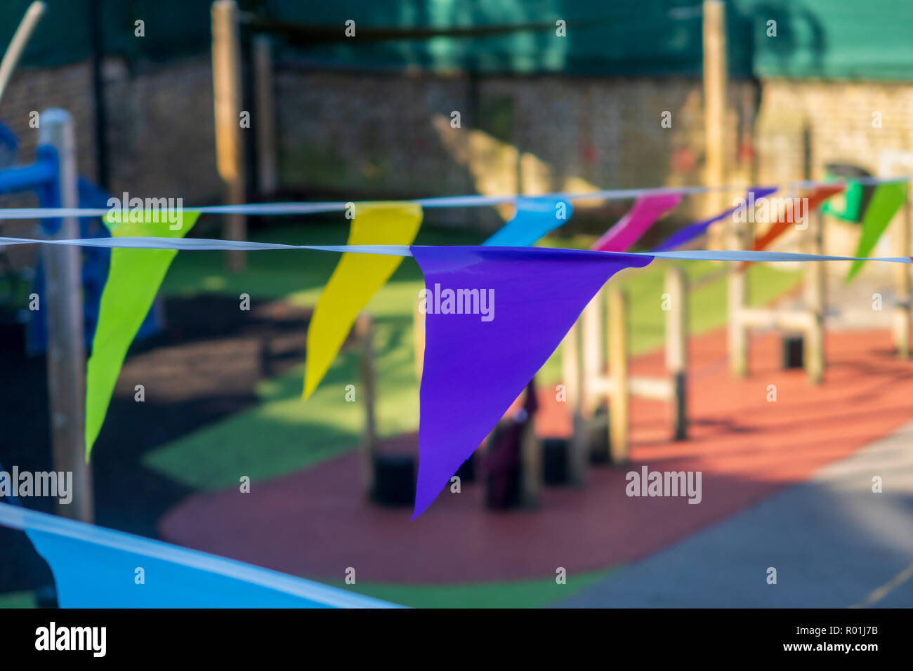 Colorful triangular bunting Stock Photo - Alamy