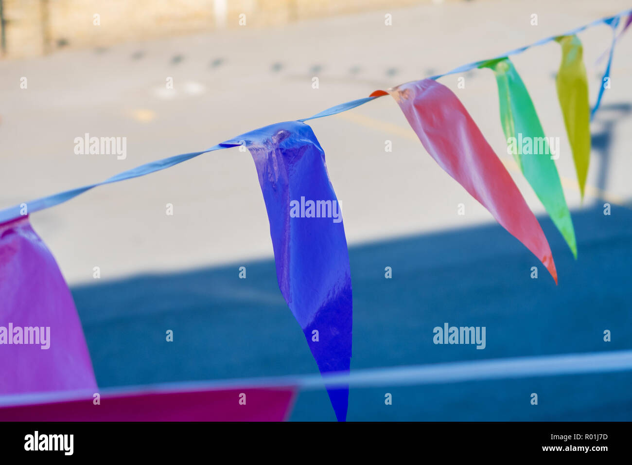 Colorful triangular bunting Stock Photo - Alamy