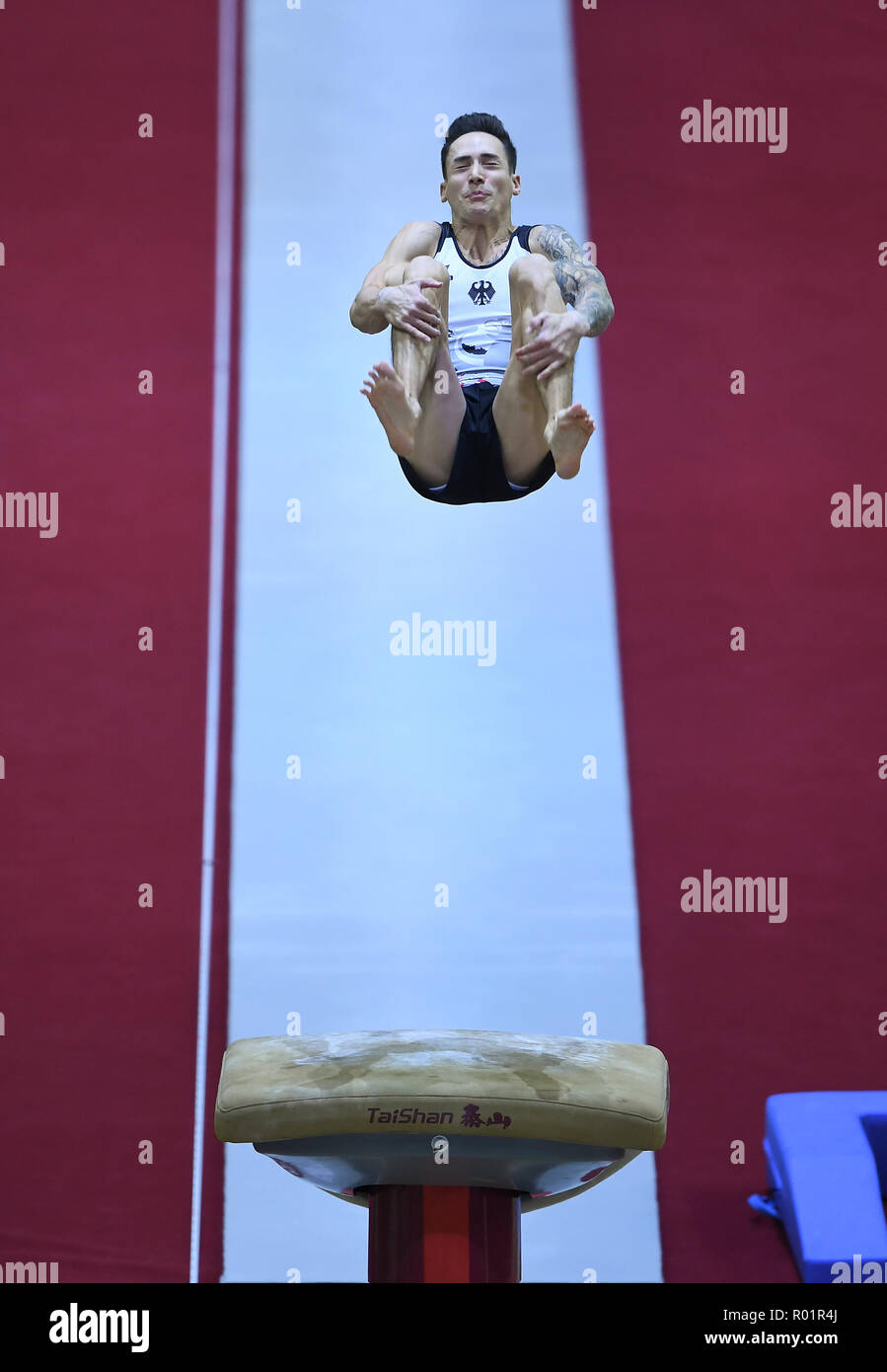 Marcel Nguyen (Germany/Stuttgart) at the jump. GES/Gymnastics ...