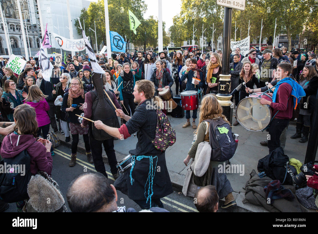 London, UK. 31st October, 2018. Environmental campaigners gather in ...