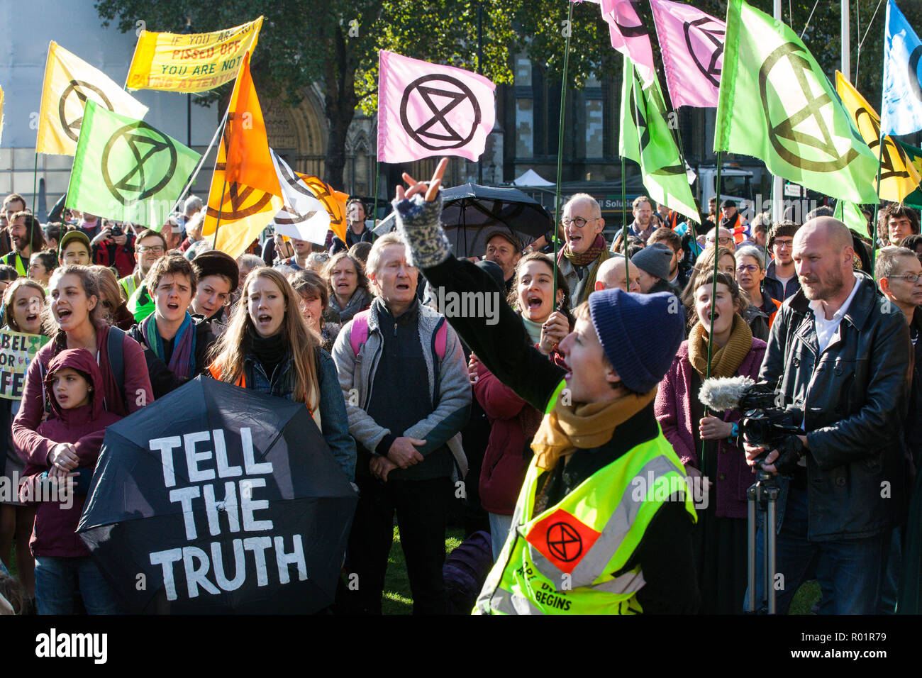 London, UK. 31st October, 2018. Environmental campaigners gather in ...