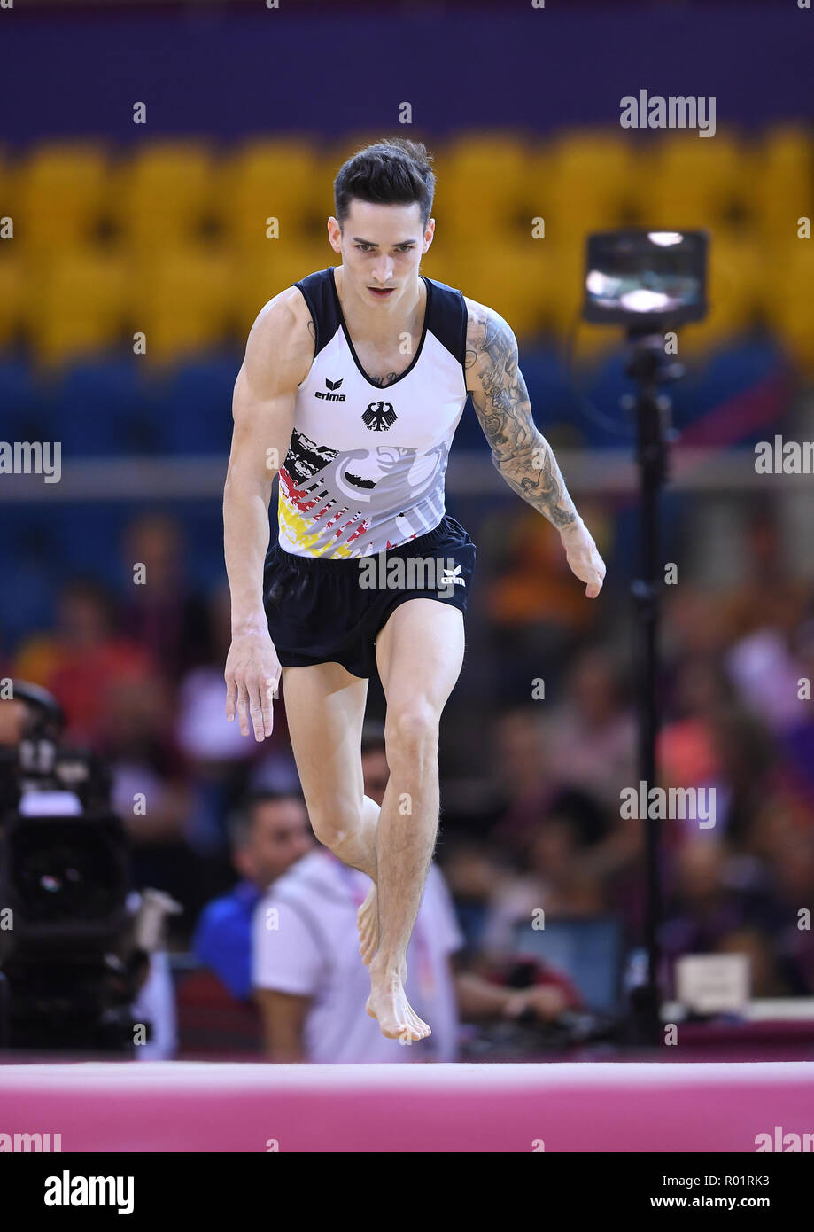 Marcel Nguyen (Germany/Stuttgart) at the ground. GES/Gymnastics ...