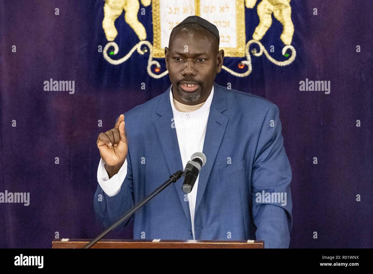 New York, NY, USA. 31st Oct, 2018. Sheikh MUSA DRAMMEH speaking at the ...