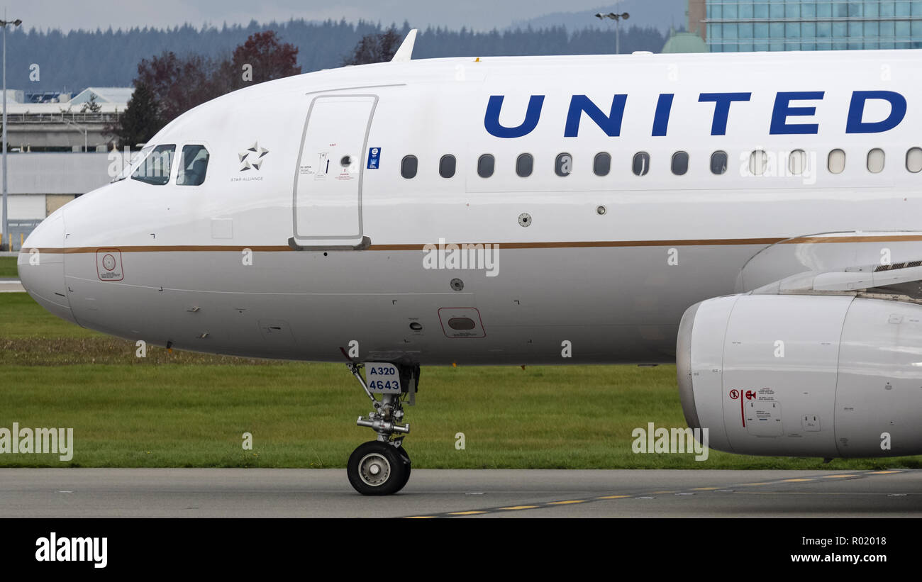 Richmond, British Columbia, Canada. 30th Oct, 2018. A United Airlines ...