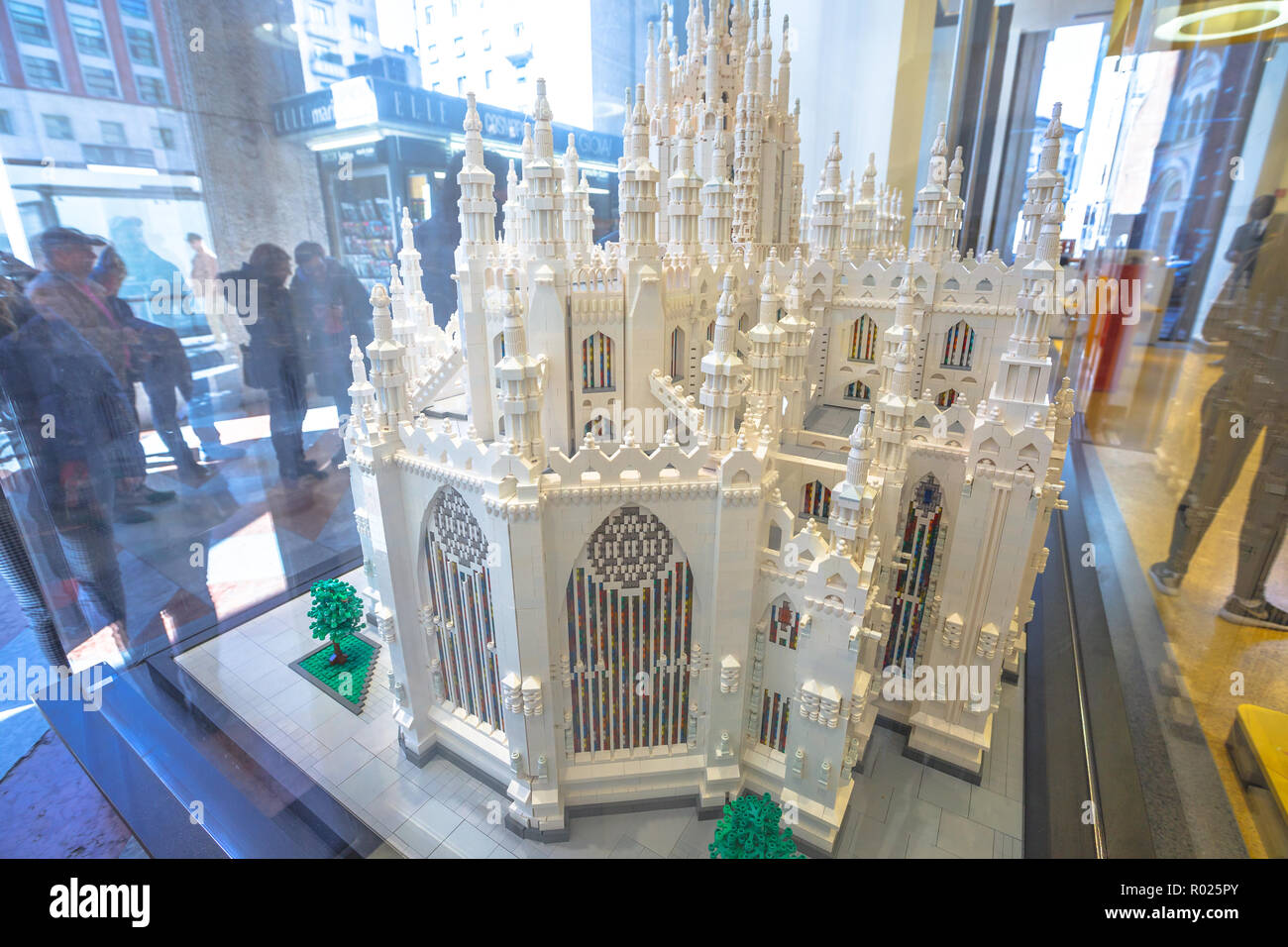 MILAN, ITALY- MARCH 7, 2017: Dome of Milan Cathedral model made of Lego ...