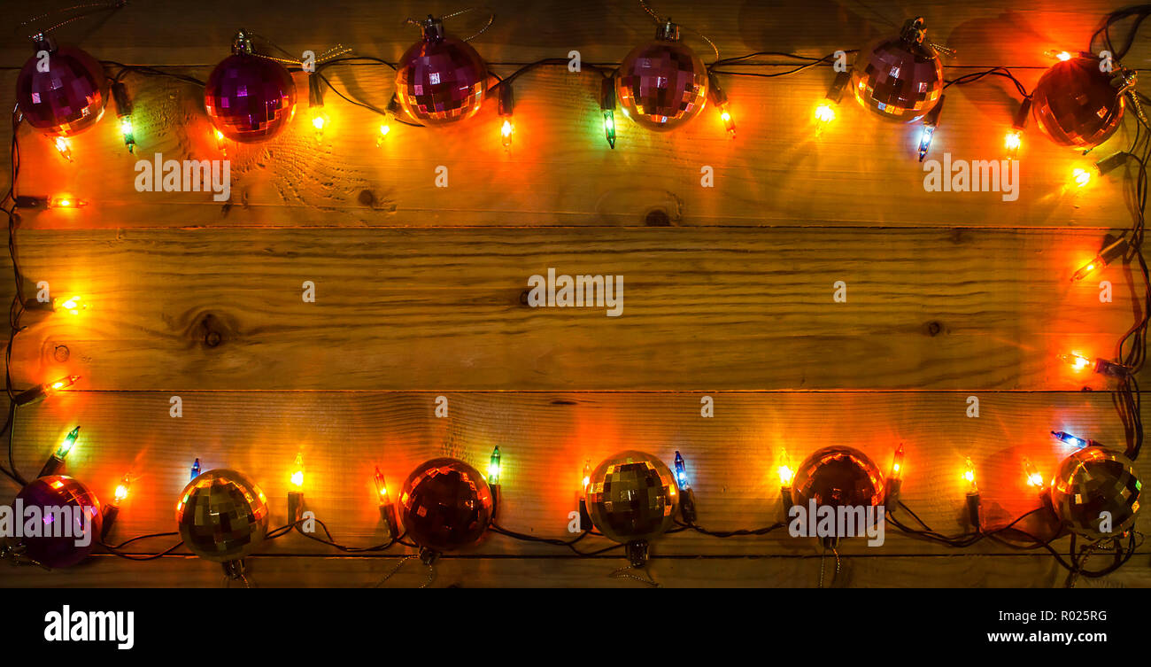 Christmas lights frame background. Empty space for text or draw Stock ...