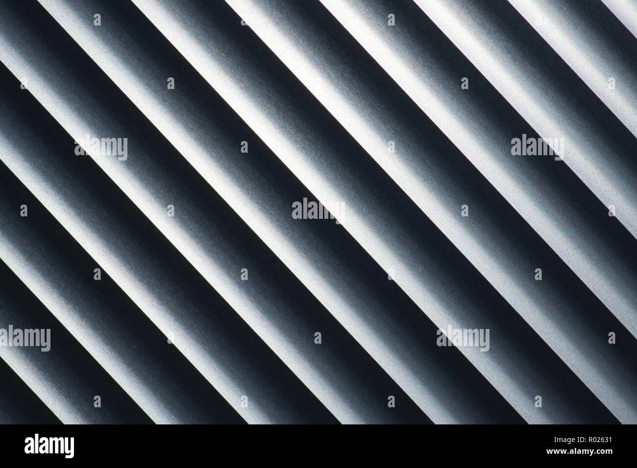An abstract look at metal blinds with a diagonal tilt, with emphasis on ...