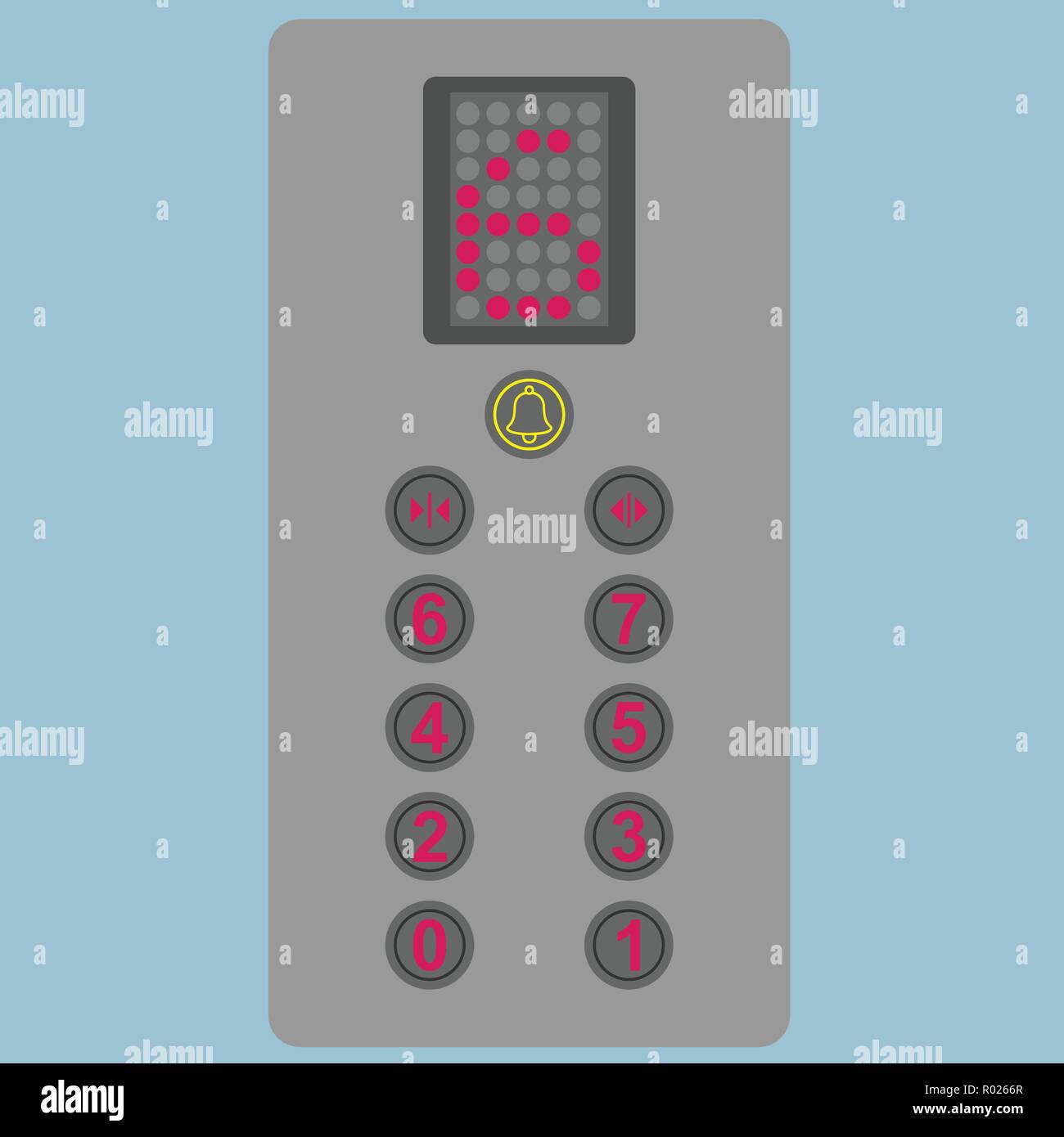 Elevator panel with buttons and display vector Stock Vector Image & Art ...