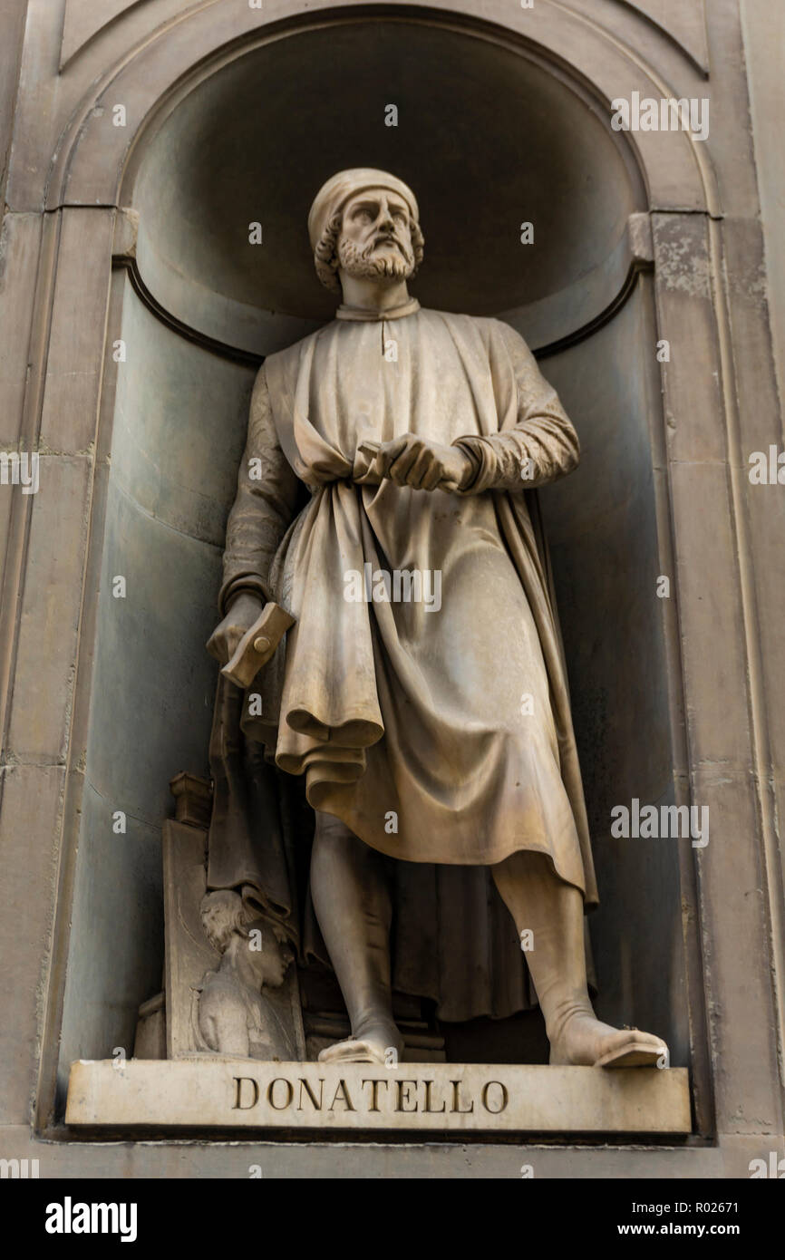 View at Donatello monument in Florence, Italy Stock Photo - Alamy