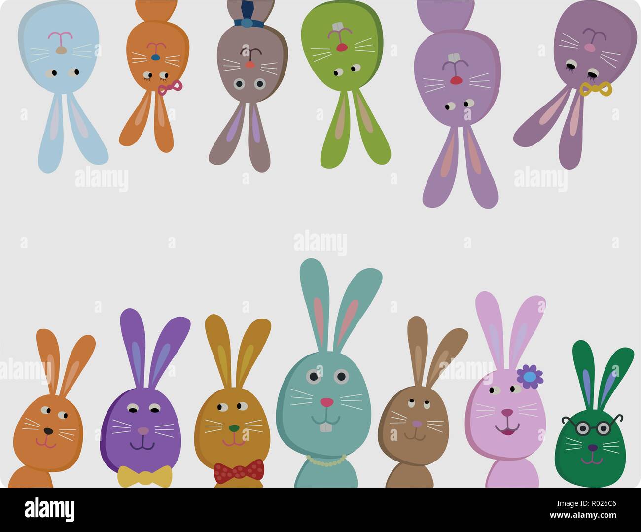 A many cute colorful rabbits conceptual vector Stock Vector Image & Art ...