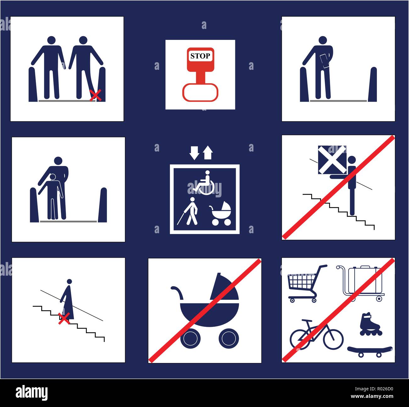 Safe use of stairs: situations to be avoided Stock Vector Image & Art ...